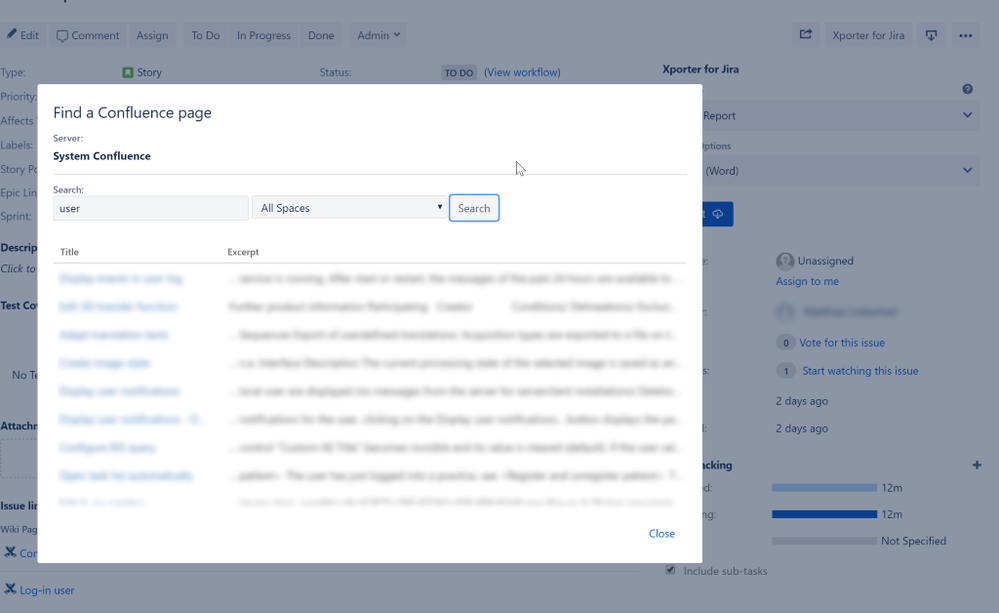 Show links created in Jira on a Confluence page