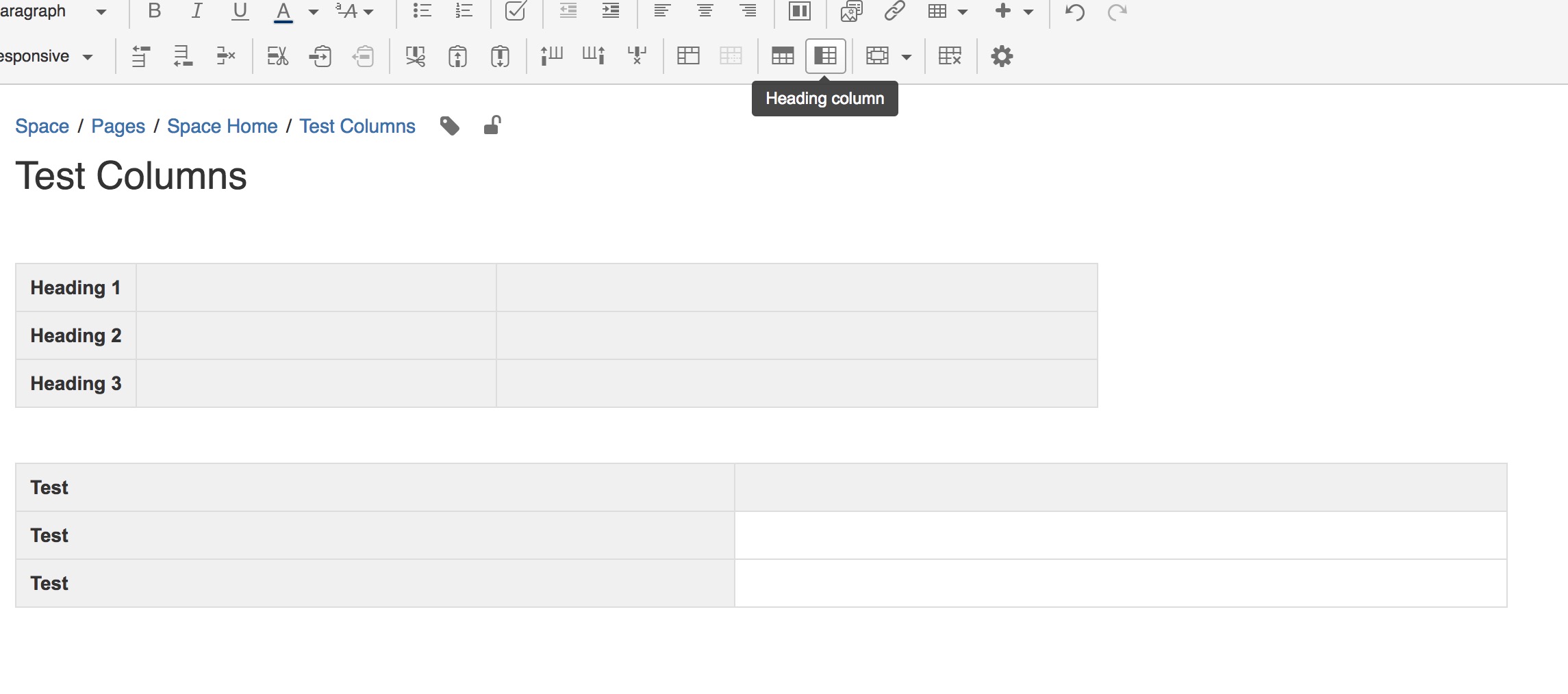 How can I create a Confluence table that has verti...