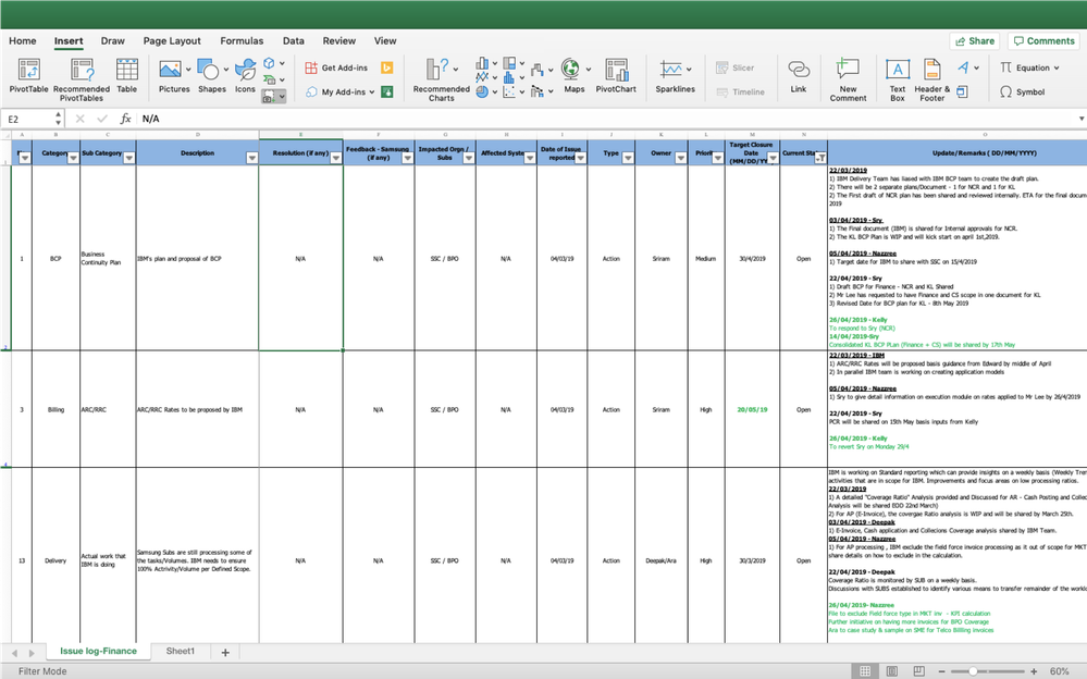 How to Create Issue Log