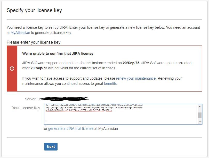 why I have got unconfirm the JIRA license message ...