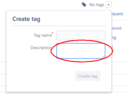 How to view the tag description on BitBucket?