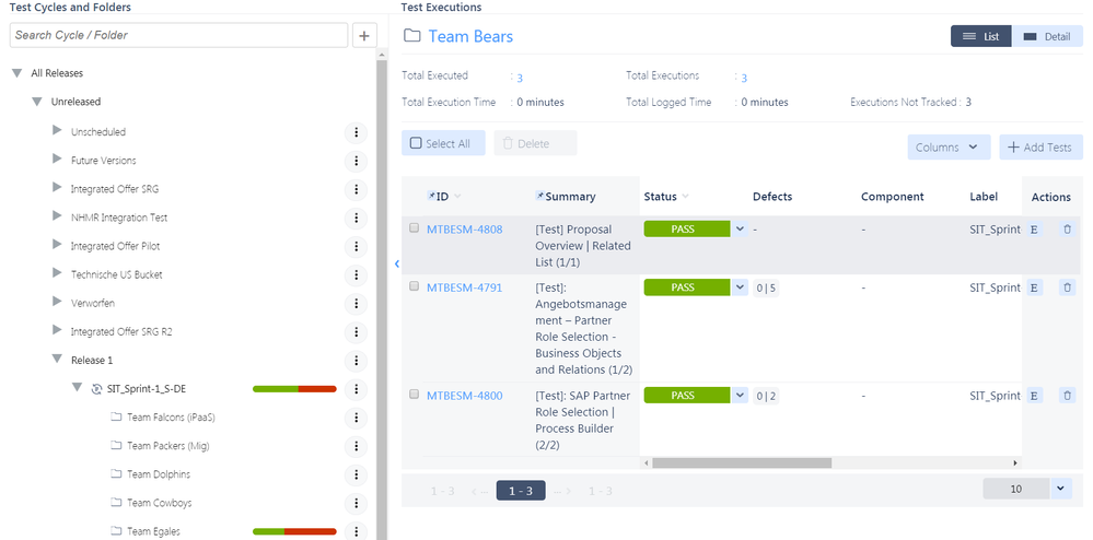 How can I see a test execution status on a Jira Te...