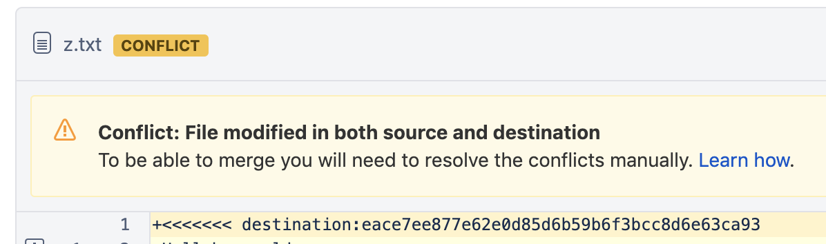 Resolve Merge Conflict Option On New Pull Request