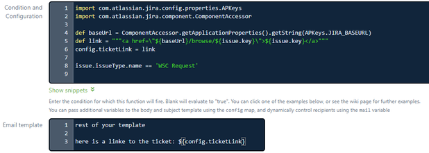 Solved: Scriptrunner email post-function issue URL