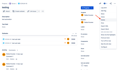How to delete test cases