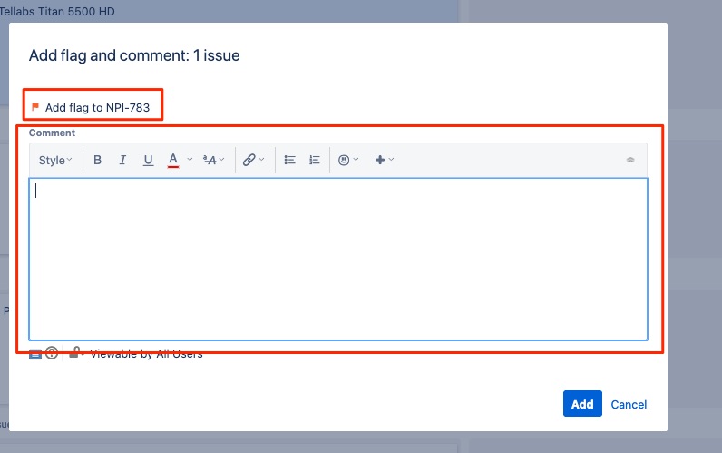 Solved: How to add flag with comment option in a Next-Gen ...
