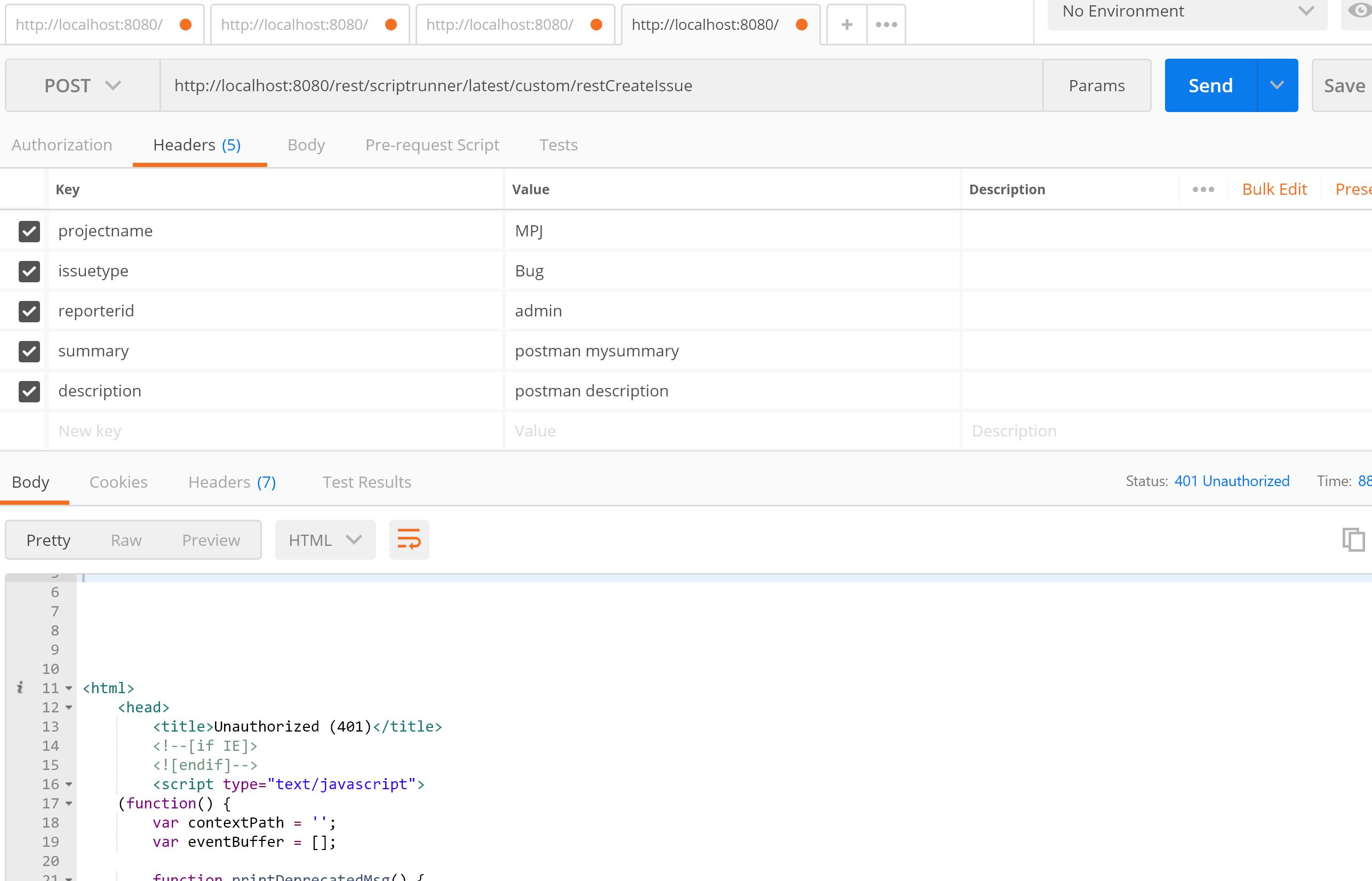Solved: Scriptrunner rest end point - create issue