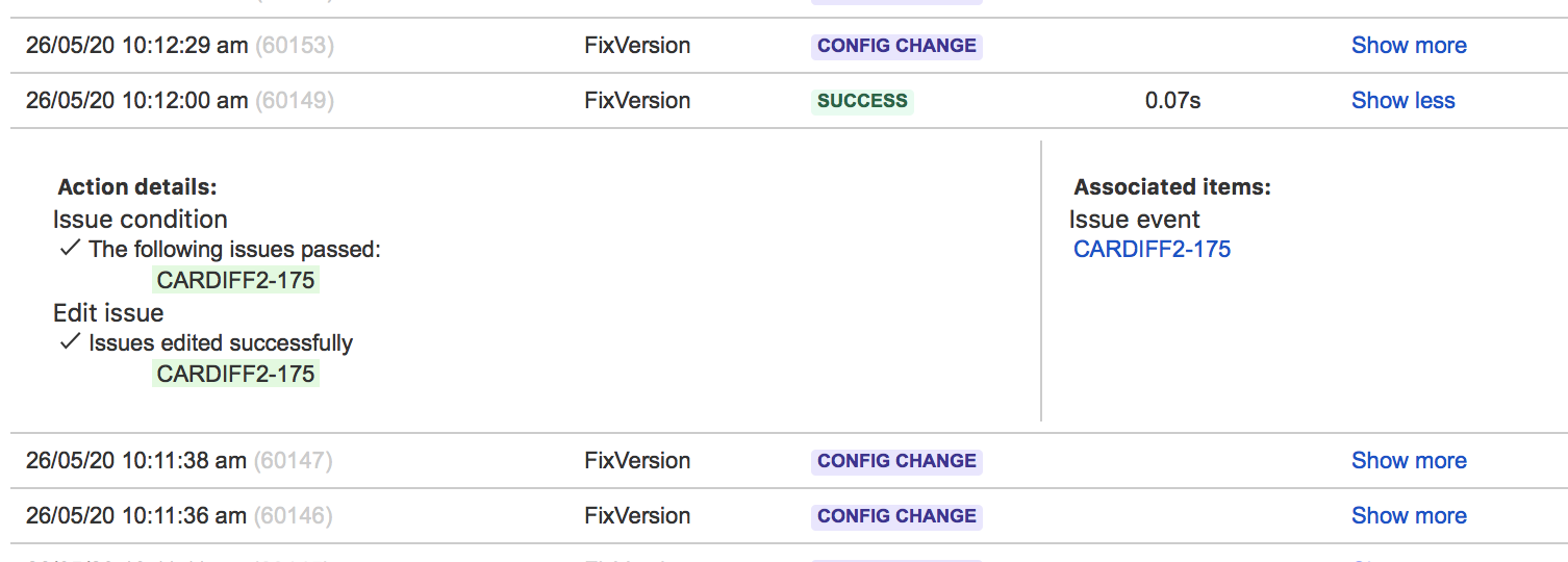 FixVersion in Automation rule