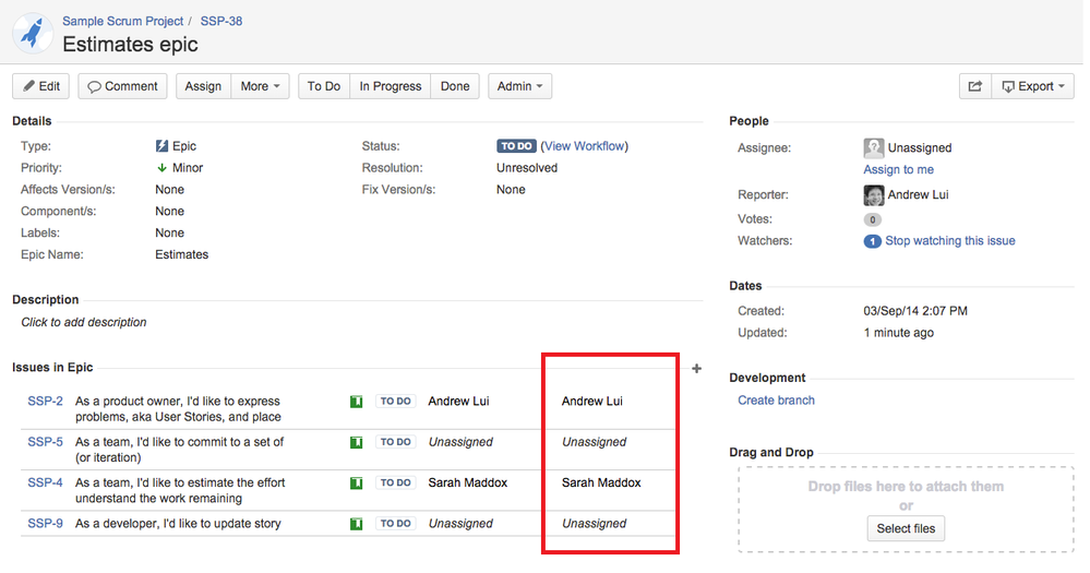 Add column to list of issue in EPIC